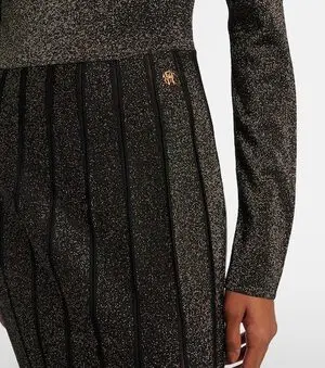 Roberto Cavalli Glitter Pleated Gown