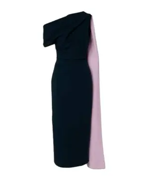 ROKSANDA Maite Caped Off-shoulder Midi Dress - Black