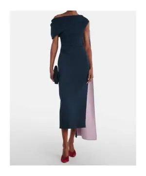 ROKSANDA Maite Caped Off-shoulder Midi Dress