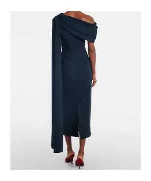 ROKSANDA Maite Caped Off-shoulder Midi Dress
