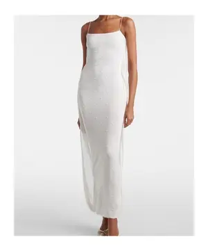 Jacquemus Plumetis Polka-dot Jersey Slip Dress