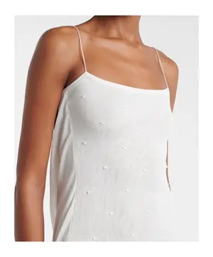 Jacquemus Plumetis Polka-dot Jersey Slip Dress