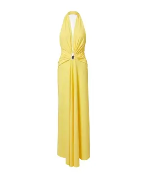 Christopher Esber Embellished Ruched Jersey Maxi Dress - Yellow