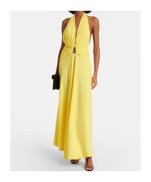 Christopher Esber Embellished Ruched Jersey Maxi Dress