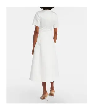 LEO Lin Caroline Floral-appliqué Midi Dress