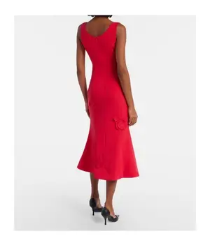 LEO Emily Floral-appliqué Midi Dress