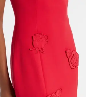 LEO Emily Floral-appliqué Midi Dress