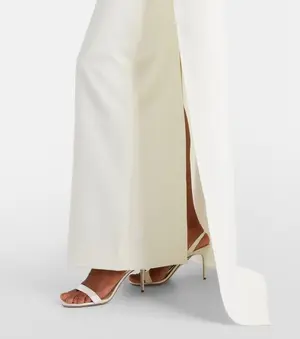 Roland Mouret Crystal-embellished Caped Crepe Gown