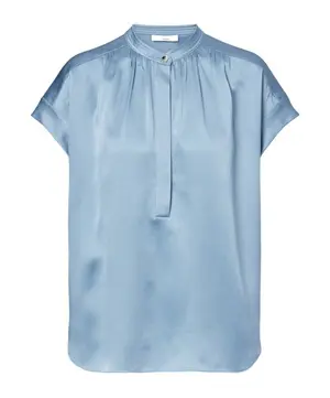 Vince Gathered Silk Satin Blouse - No