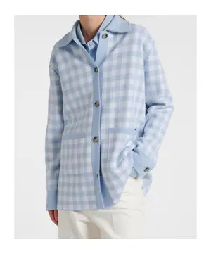 Jardin Des Orangers Gingham Wool And Cashmere Cardigan