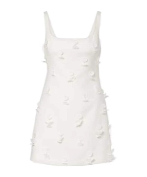Simkhai Calinn Floral-appliqué Linen-blend Minidress - White