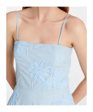 ROTATE BY BIRGER CHRISTENSEN Embroidered Floral Cotton Midi Dress