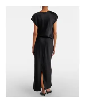 Vince Draped Satin Midi Dress
