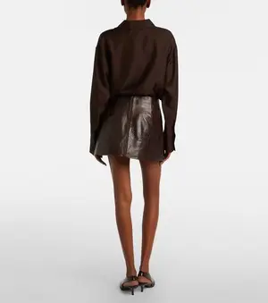 THE FRANKIE SHOP Rory Croc-effect Leather Miniskirt