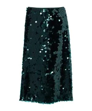 Vince Sequined Midi Skirt - Green
