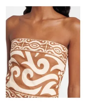 Johanna Ortiz Raíz Ritual Strapless Linen Minidress