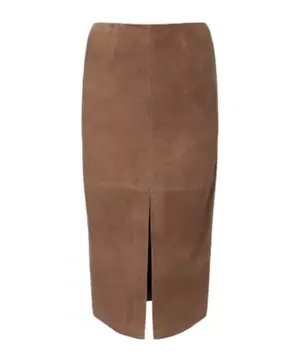 ROTATE BY BIRGER CHRISTENSEN Suede Pencil Skirt - Brown