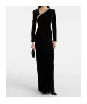 Roland Mouret Embellished Velvet Gown