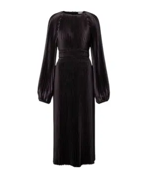 JOSEPH Ortiz Pleated Midi Dress - Black