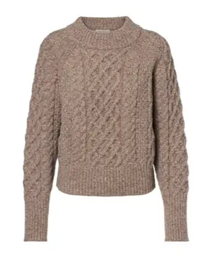EMILIA WICKSTEAD Emory Cable-knit Wool Sweater - Brown