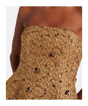 Simkhai Kit Sequined Tweed Bustier Dress