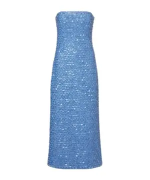 Simkhai Vanessa Embellished Bustier Gown - Blue