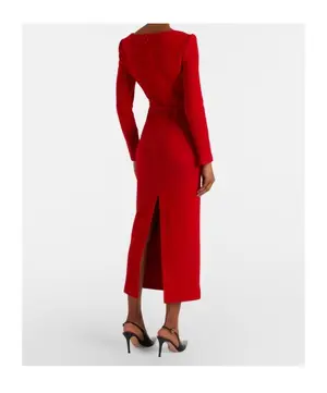 Roland Mouret Belted Wool Midi Dress