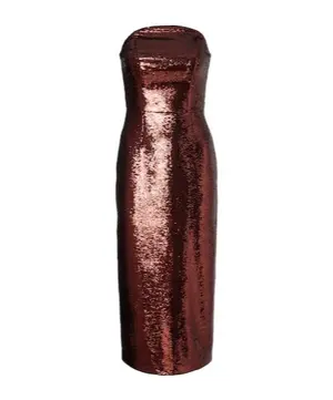 Roland Mouret Sequined Midi Dress - Brown