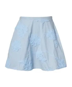 ROTATE BY BIRGER CHRISTENSEN Embroidered Cotton Miniskirt - Blue