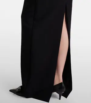 Roland Mouret Crepe Gown With Floral Appliqu