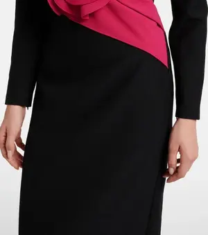 Roland Mouret Crepe Gown With Floral Appliqu