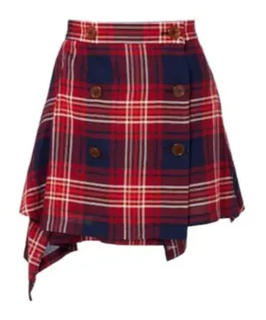 VIVIENNE WESTWOOD Plaid Asymmetric Miniskirt - Red