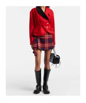 VIVIENNE WESTWOOD Plaid Asymmetric Miniskirt