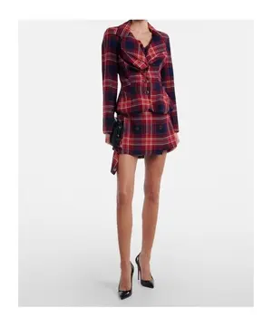 VIVIENNE WESTWOOD Plaid Asymmetric Miniskirt