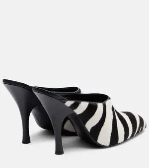 Khaite Colt Zebra Print Calfskin Mules