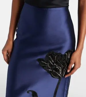 Erdem Sequined Twill Pencil Skirt