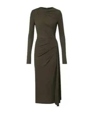 Erdem Draped Jersey Midi Dress - Black