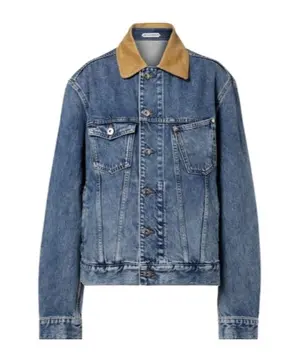 J.W.ANDERSON Corduroy-trimmed Denim Jacket - Blue