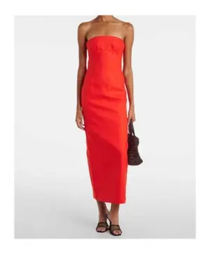 SIR. Strapless Linen Maxi Dress