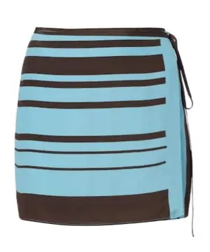 SIR. Rioja Striped Silk Crêpe Wrap Skirt - Black