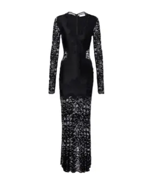 Rabanne Lace-trimmed Jersey Maxi Dress