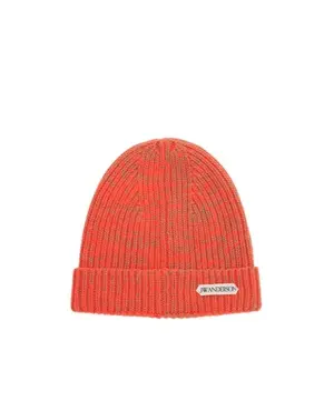 J.W.ANDERSON Ribbed-knit Wool And Cotton Beanie - Red