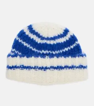 J.W.ANDERSON Striped Alpaca-blend Beanie