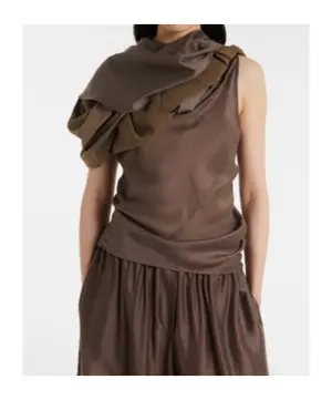 ENTIRE STUDIOS One-shoulder Satin Top