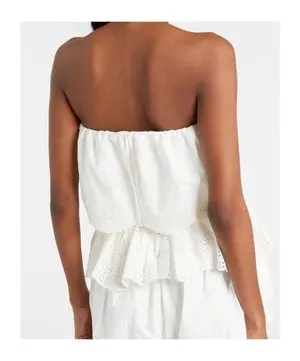 Posse Beryl Broderie Anglaise Peplum Cotton Top