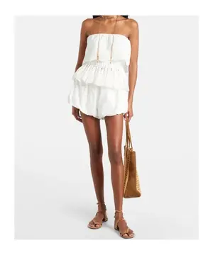 Posse Beryl Broderie Anglaise Peplum Cotton Top