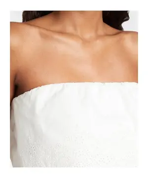 Posse Beryl Broderie Anglaise Peplum Cotton Top