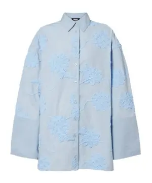 ROTATE BY BIRGER CHRISTENSEN Embroidered Cotton Shirt - Blue