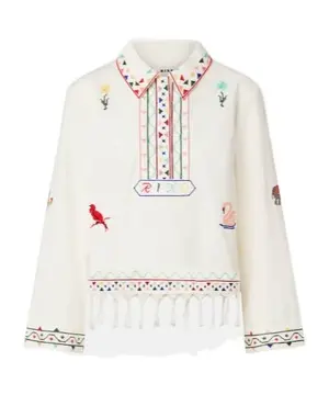 Rixo Embroidered Shirt - White
