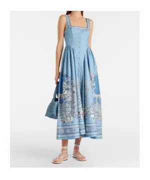 ALEMAIS Villa Romantica Cotton Midi Dress